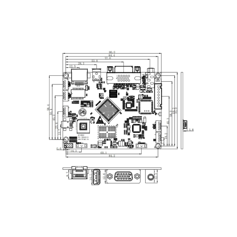 定昌RK3566游艺机安卓主控板（DC_H566）,带网口和WIFI蓝牙,VGA口 - 广州定昌电子